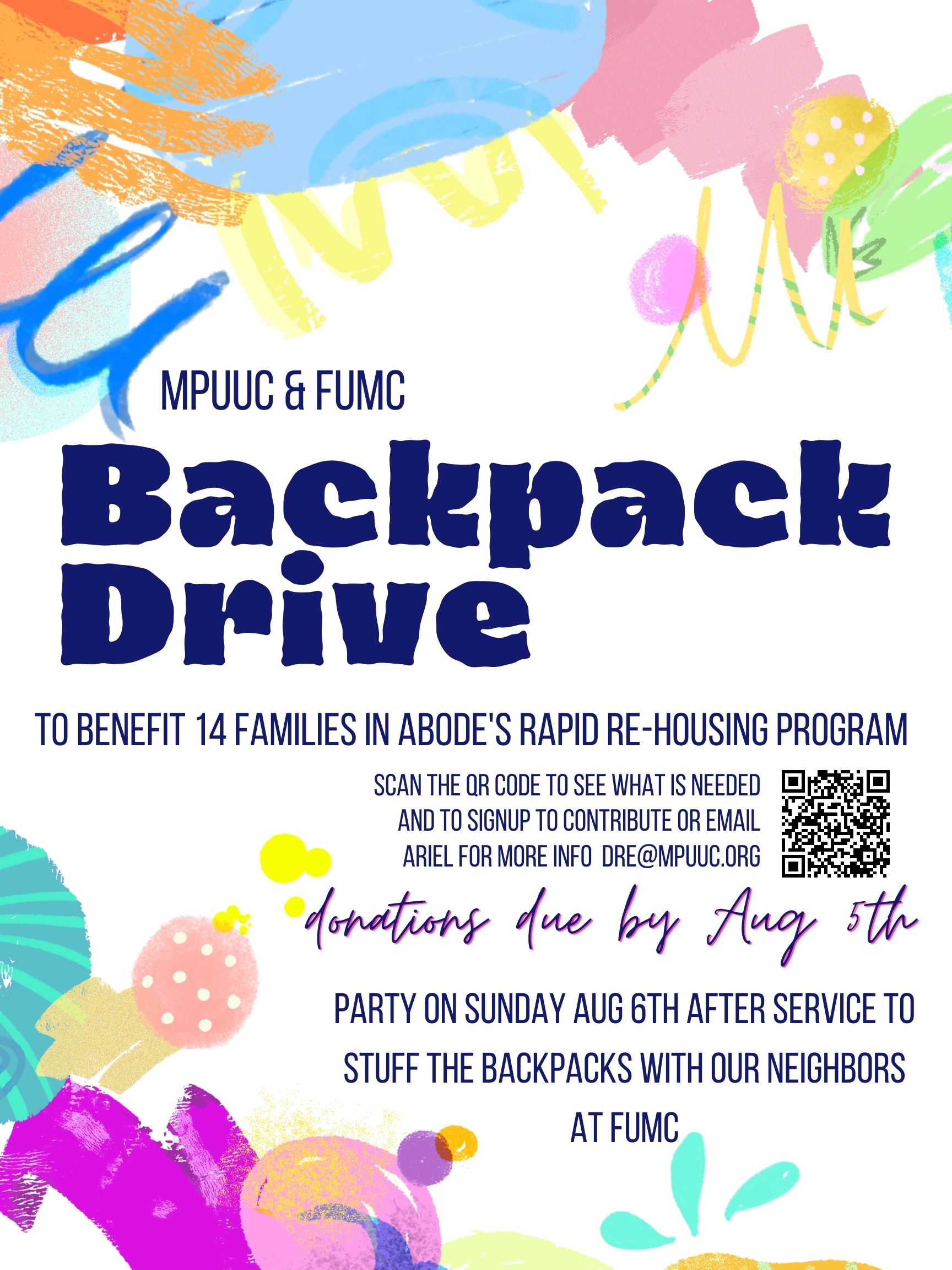Backpack Drive - Mission Peak Unitarian Universalist Congregation
